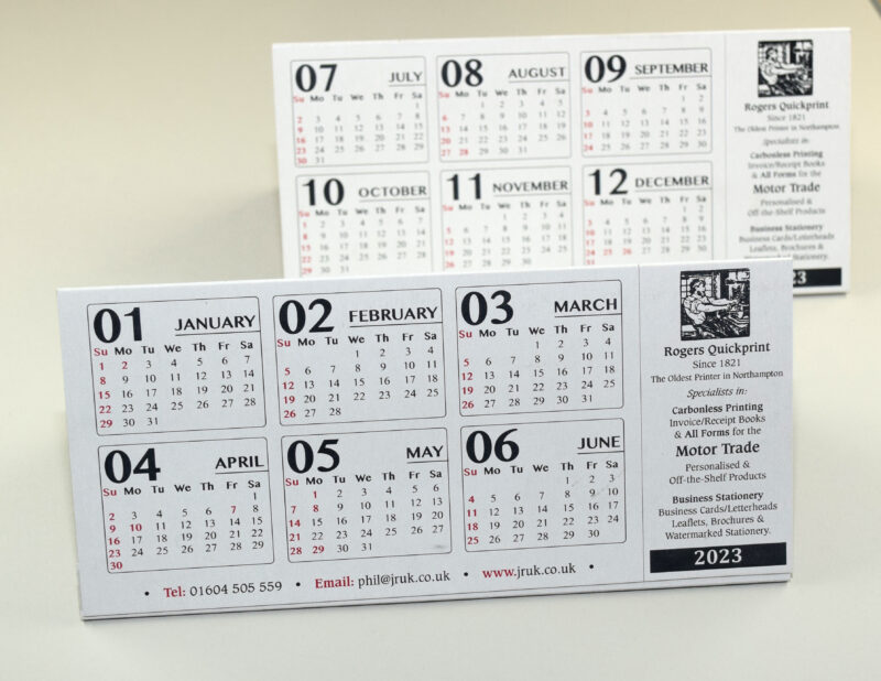 Desk Tent Calendars – Personalised – Rogers Quick Print